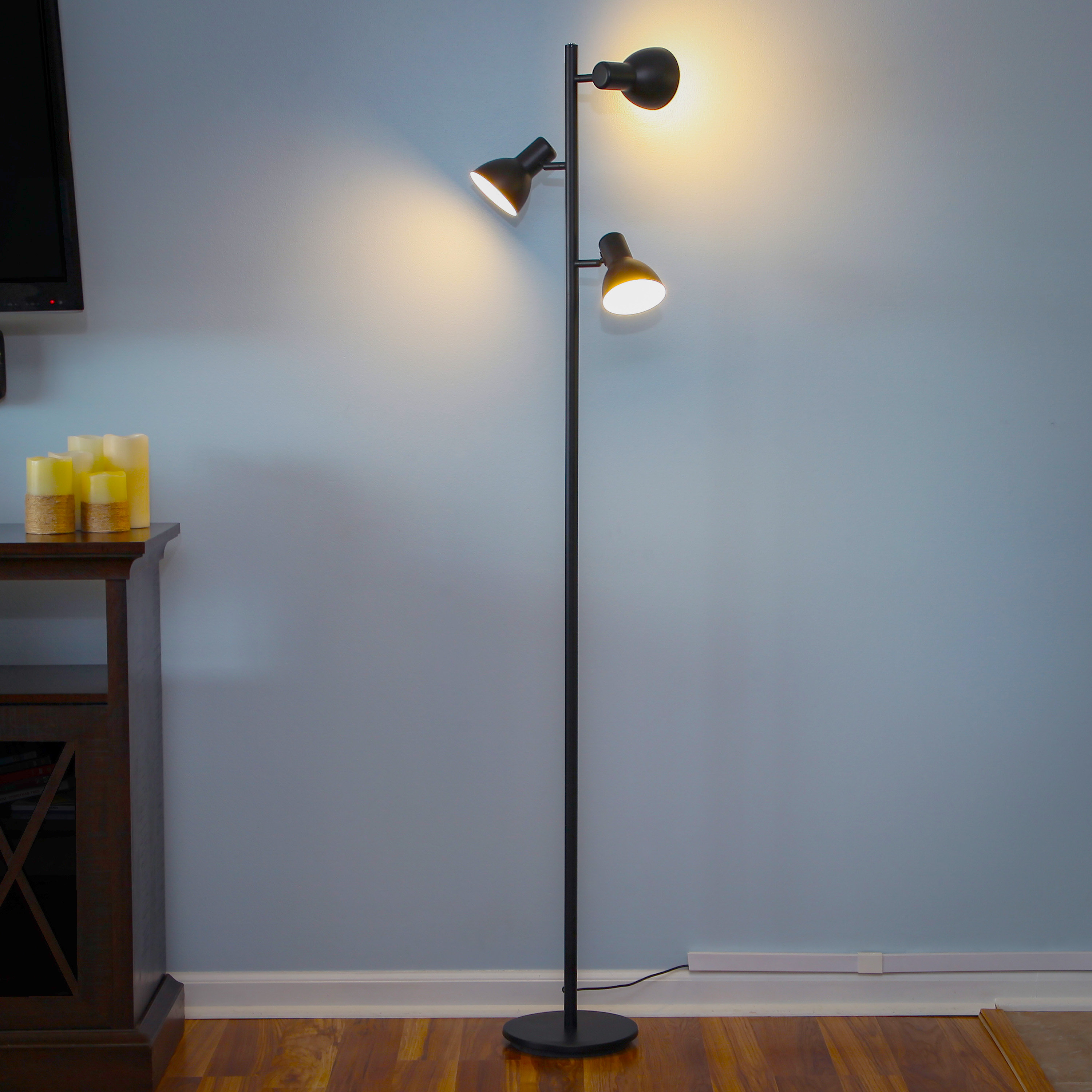 Brightech Ethan 65.5 in. Mid-Century Modern 3-Light 3-Way Dimming LED ...