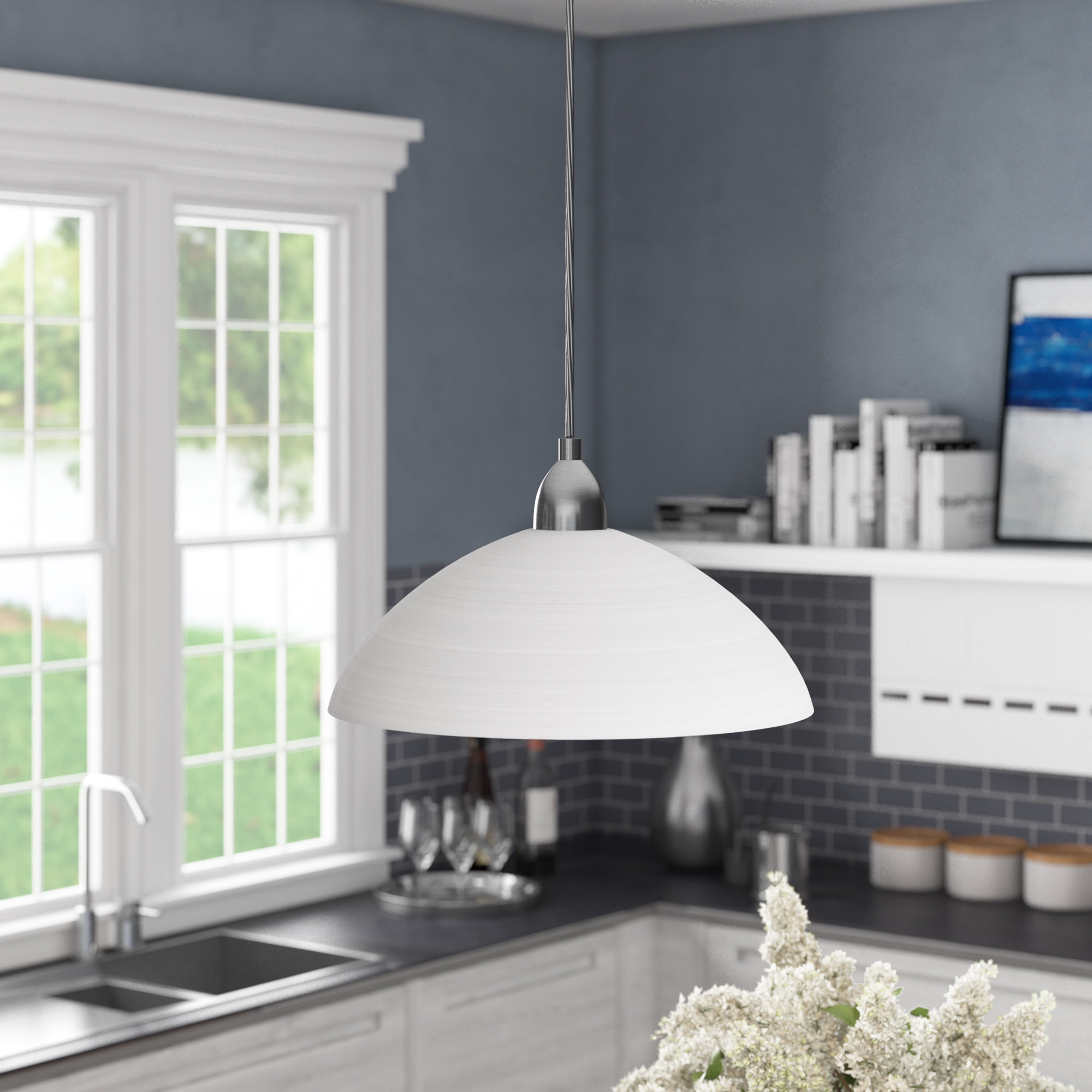 Wrought Studio™ Heide 1 - Light Single Dome Pendant & Reviews | Wayfair