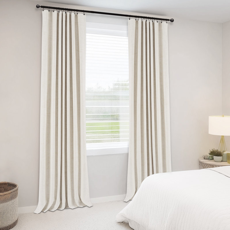 Wade Logan® Birglinde Faux Linen Textured Thermal 100% Blackout ...