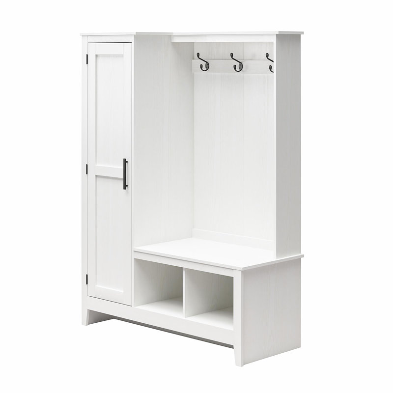 Ophelia & Co. Farmhouse Entryway Hall Tree with Bench, Shoe Storage and ...