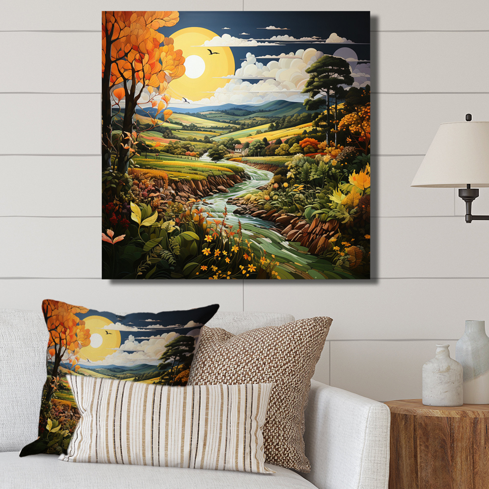 Red Barrel Studio® Biviana Countryside Pastoral Patchwork II - Print ...