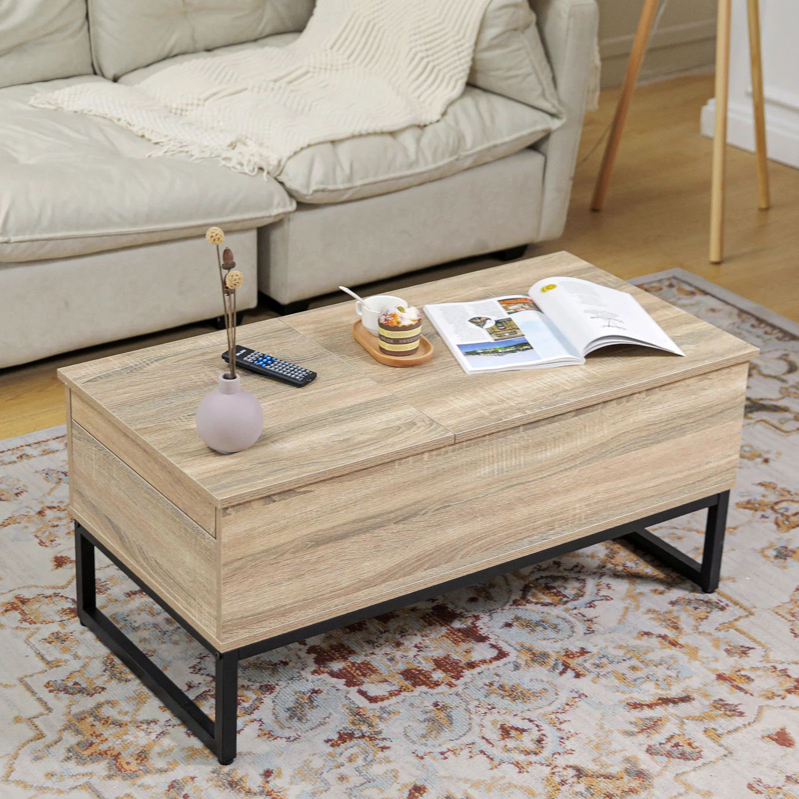 Latitude Run® Lift Top Extendable Frame Coffee Table with Storage | Wayfair