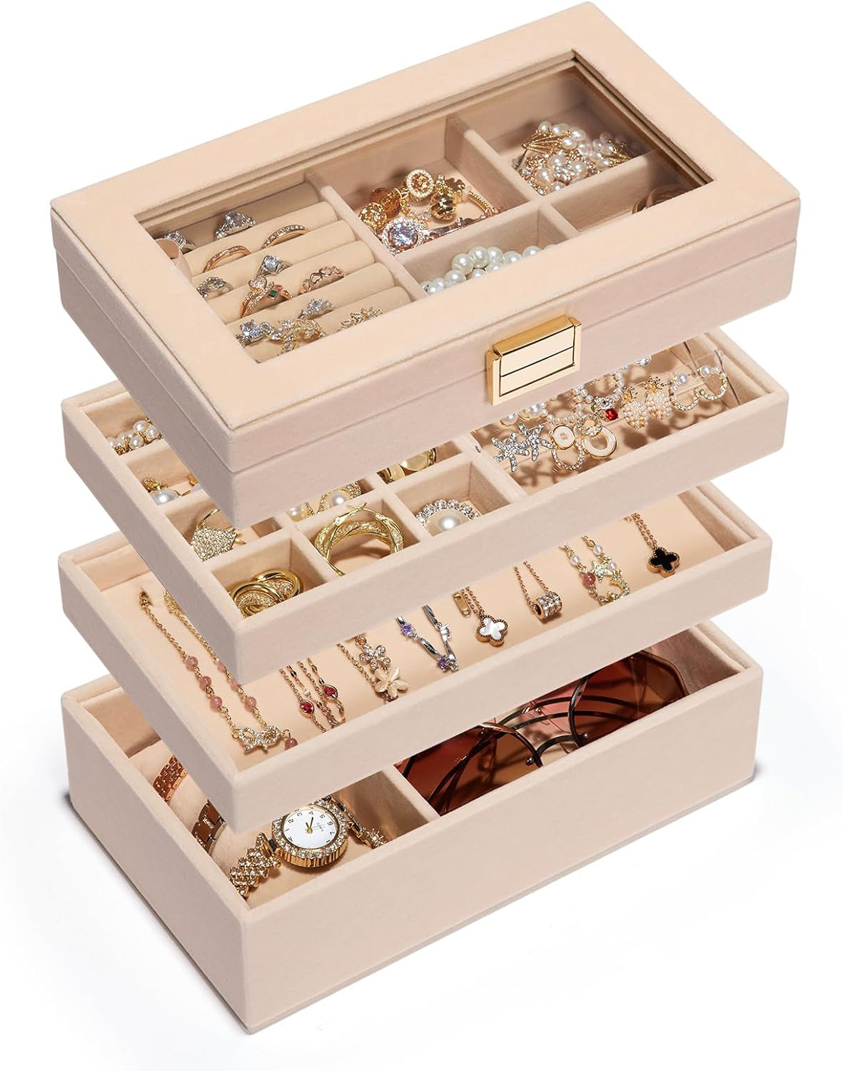 Latitude Run® Jewelry Tray ,Stackable Jewelry Box ,Drawer Jewelry ...