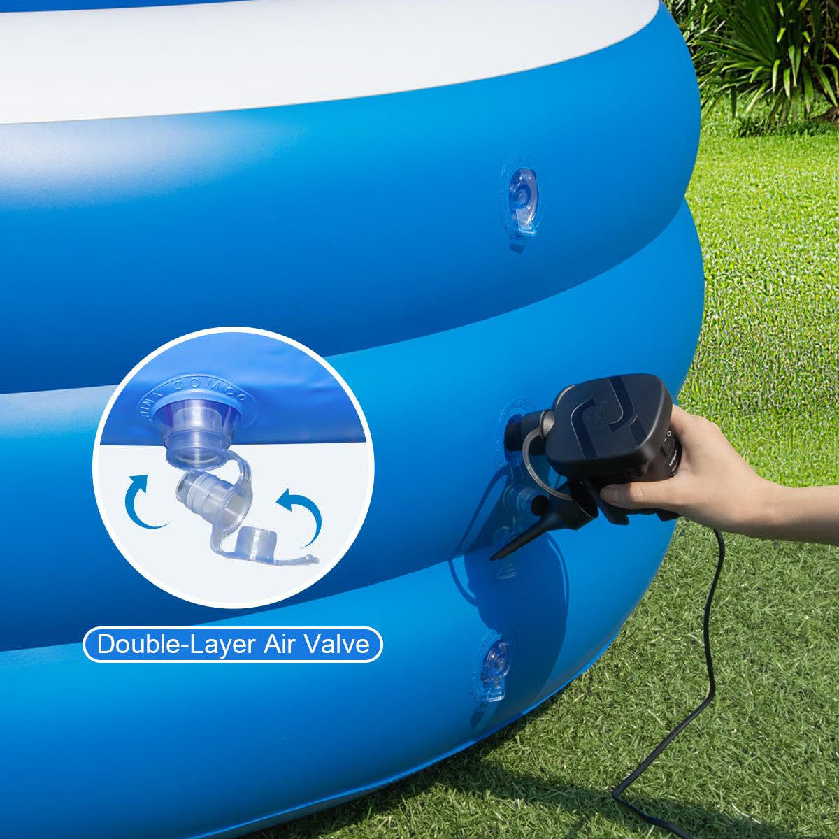 POGBUT 145" x 74" Extra Large Inflatable Pool, 744-Gallon Capacity ...
