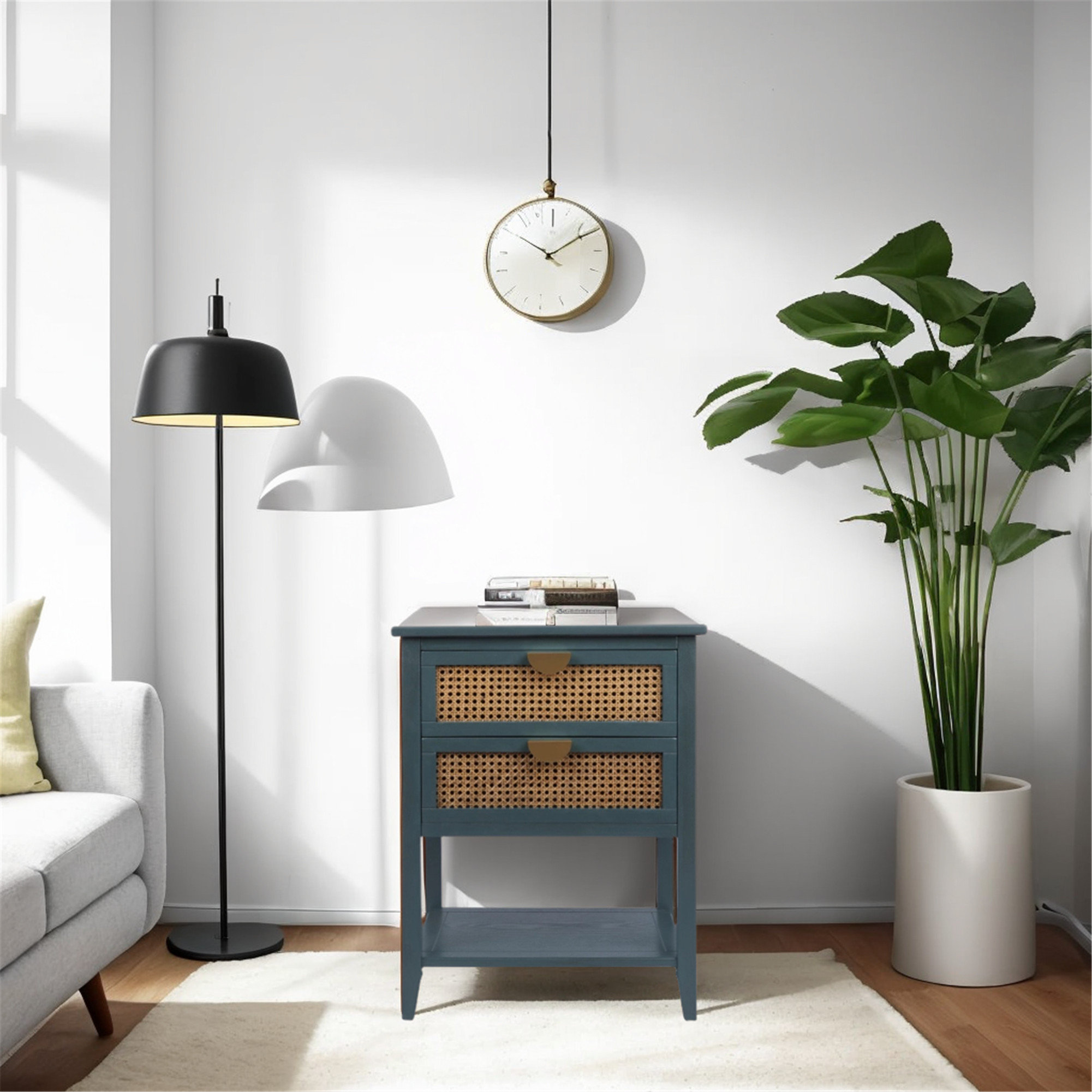 Bay Isle Home™ Nightstand, Wood End Table, Side Table with 2 Drawers ...