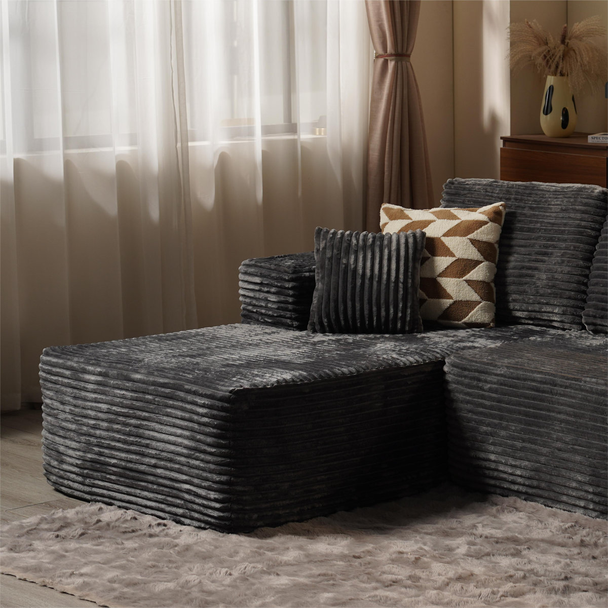 Mercer41 104" Modular Cloud Sectional Couch, No-assembly L-shaped Sofa ...