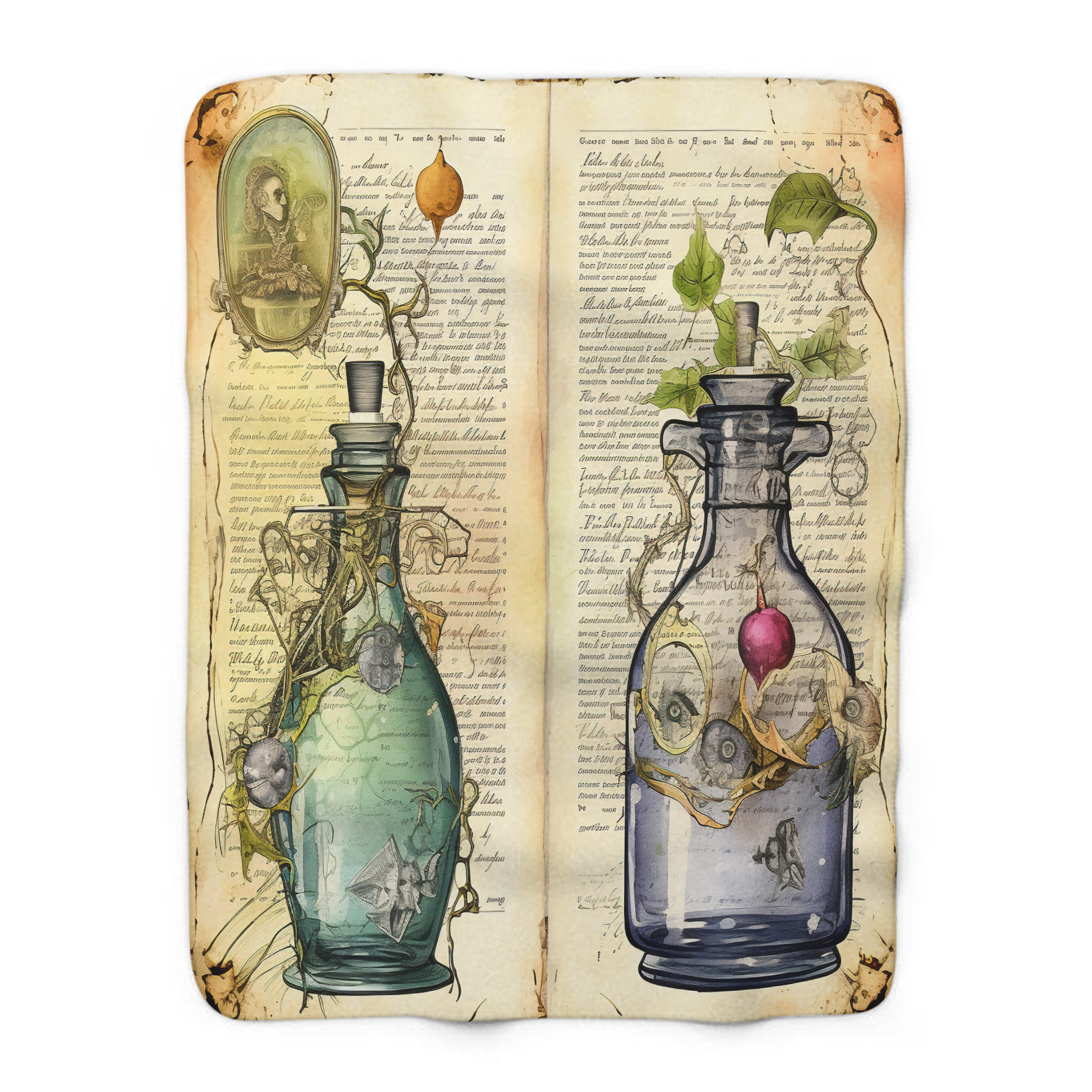 MentionedYou Magickal Garden Diary - 1 Piece Premium Sherpa Blanket ...