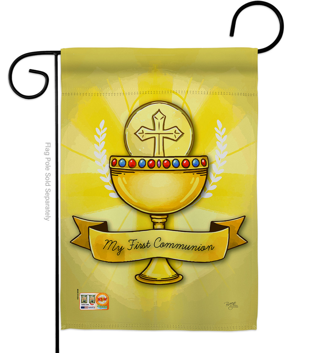 Breeze Decor My Holy Communion 2-Sided Polyester 18.5 x 13 in. Garden ...
