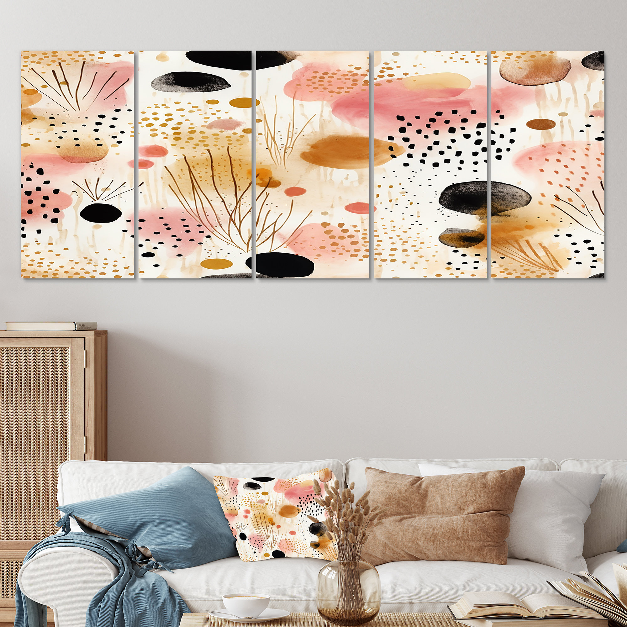 Ivy Bronx Graphic Fall Leaves - Botanicals Wall Art Decor Set 5 Piece ...