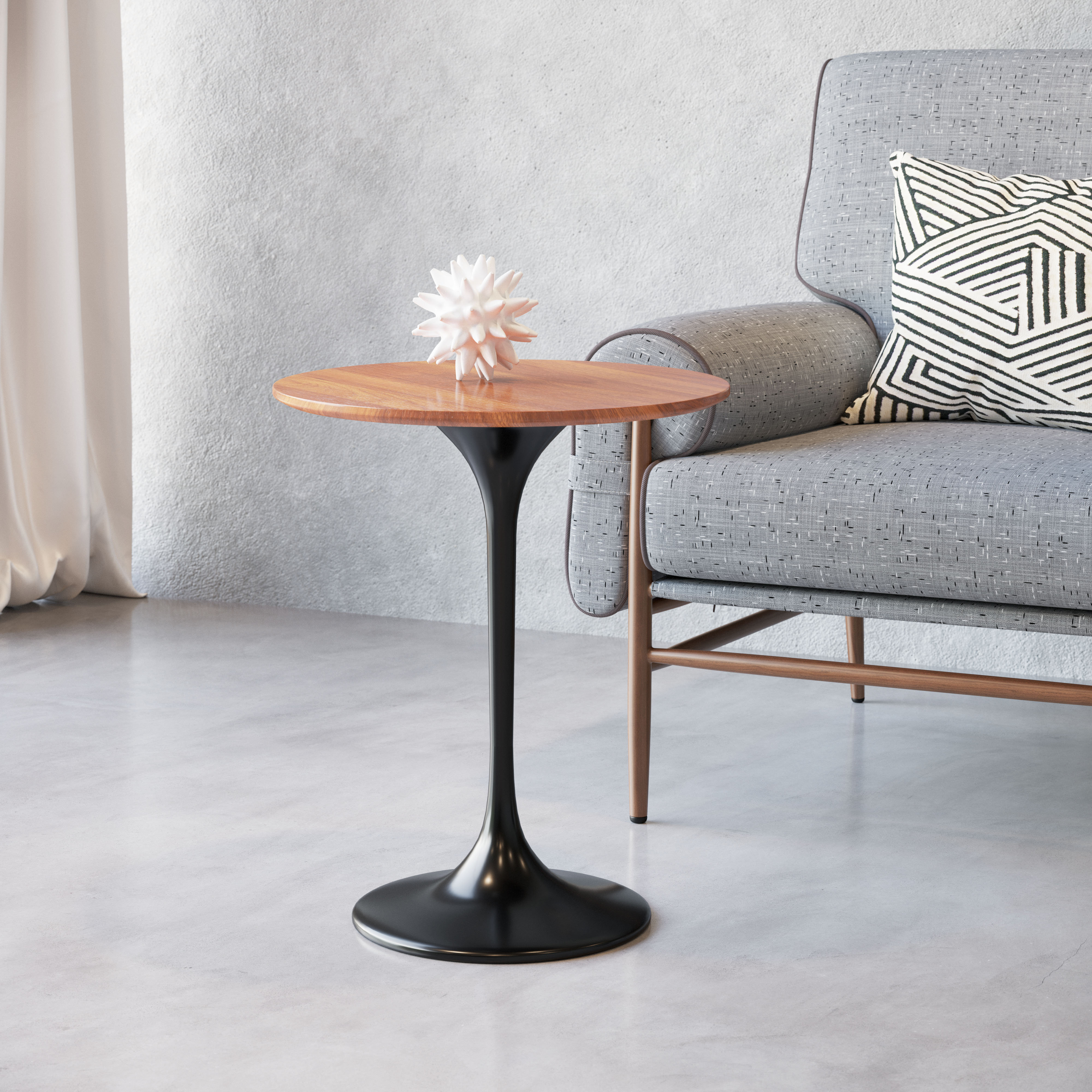 Corrigan Studio Wilco Side Table Walnut & Black - Wayfair Canada