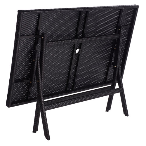 Red Barrel Studio® Ched Folding Rattan Dining Table & Reviews | Wayfair