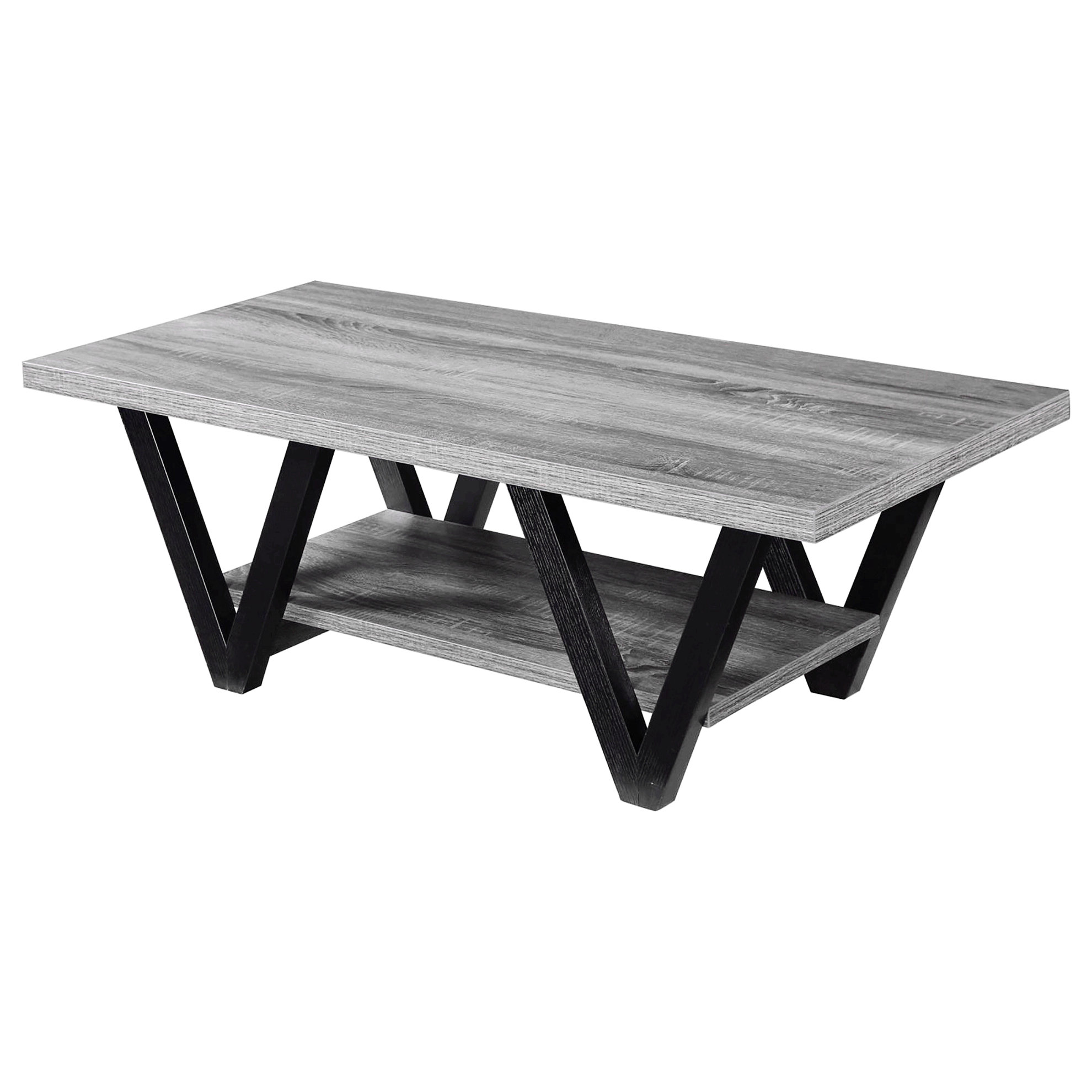 Ebern Designs Black And Grey Angled Leg Coffee Table | Wayfair