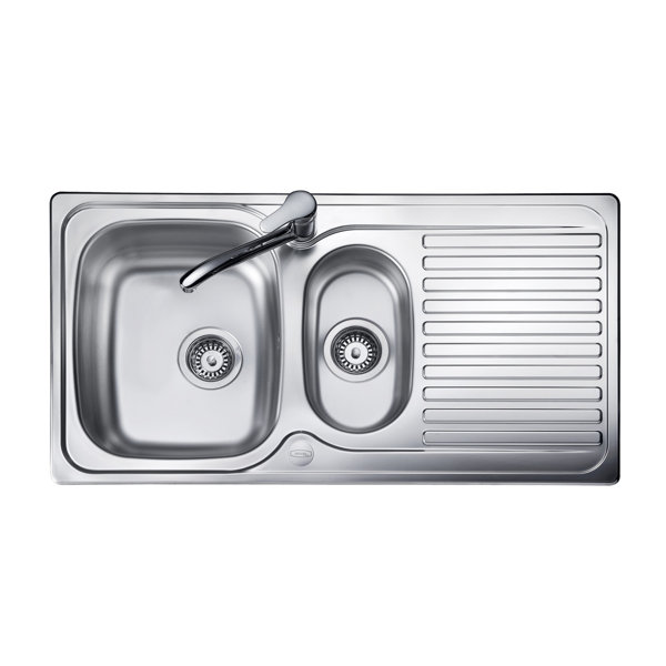 Leisure Sinks & Taps Linear 950 x 508mm stainless steel inset sink with ...