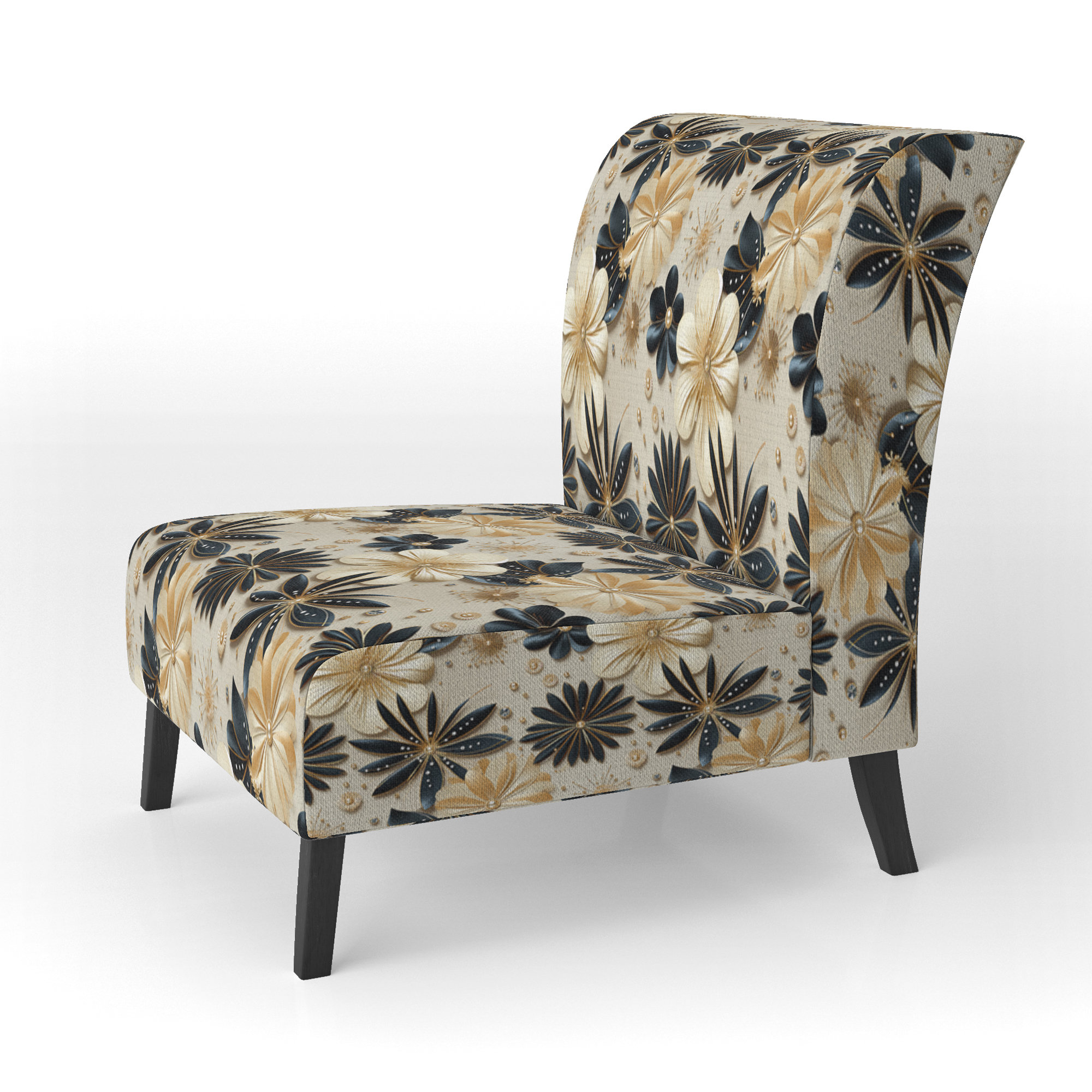 Red Barrel Studio® Beige And Champagne Opulent Glam - Upholstered ...