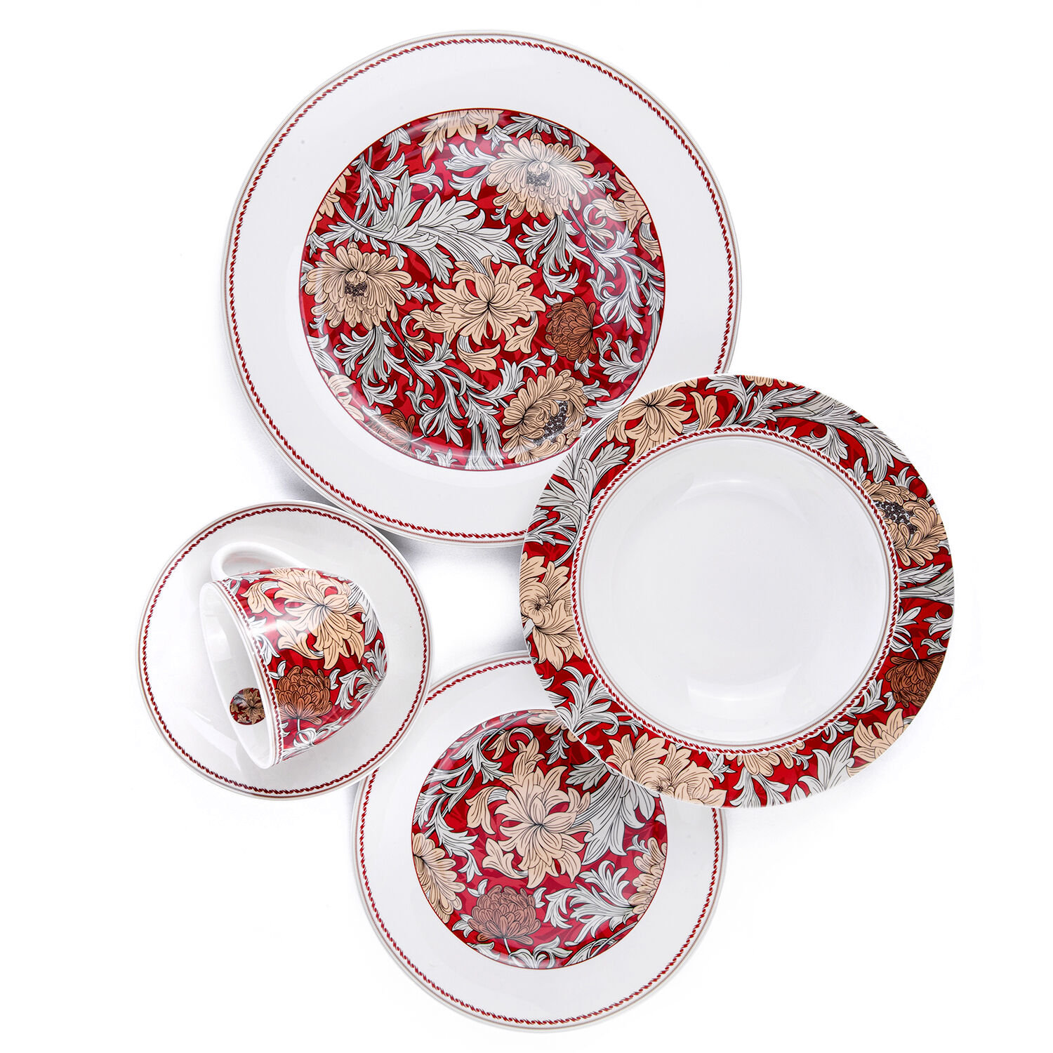 STP Goods Autumn Garden Fine China Dinnerware Set - Service for 4 ...