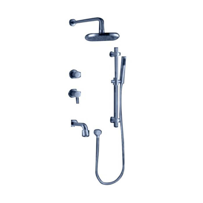 Juno Showers Juno Wall Mount LED Shower Head Set LED Spout with LED ...