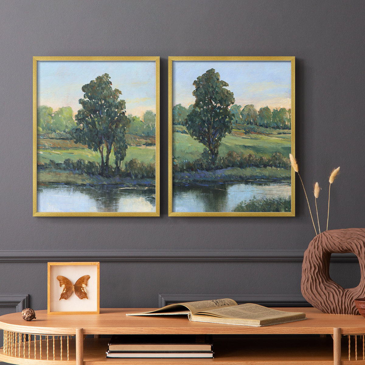 Lark Manor™ Tree by the Riverbank I-Premium Framed Print -Ready to Hang ...