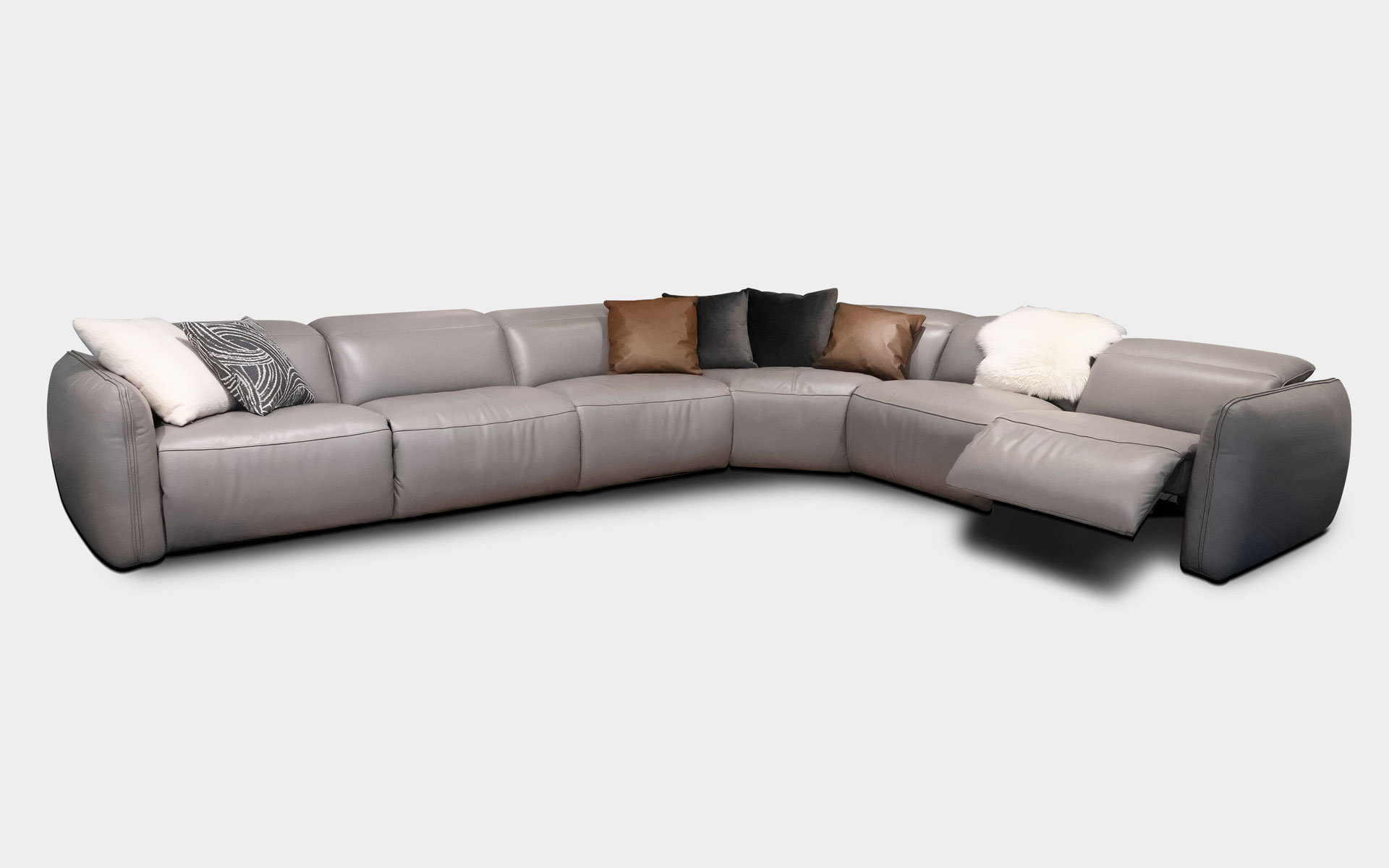 Wrought Studio™ Lorrian 171'' Wide Genuine Leather Left Hand Facing ...