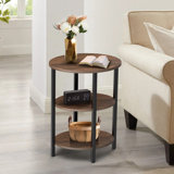 17 Stories Jakwan Oval End Table with 3-Tier Storage Shelves & Reviews ...