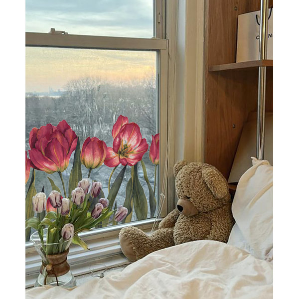 Winston Porter Tulip Garden Static Cling Window Decal & Reviews | Wayfair