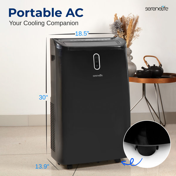 Serenelife 12000 BTU Portable Air Conditioner - 3-In-1 Compact Standing ...