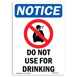 SignMission Do Not Use for Drinking Sign with Symbol | Wayfair