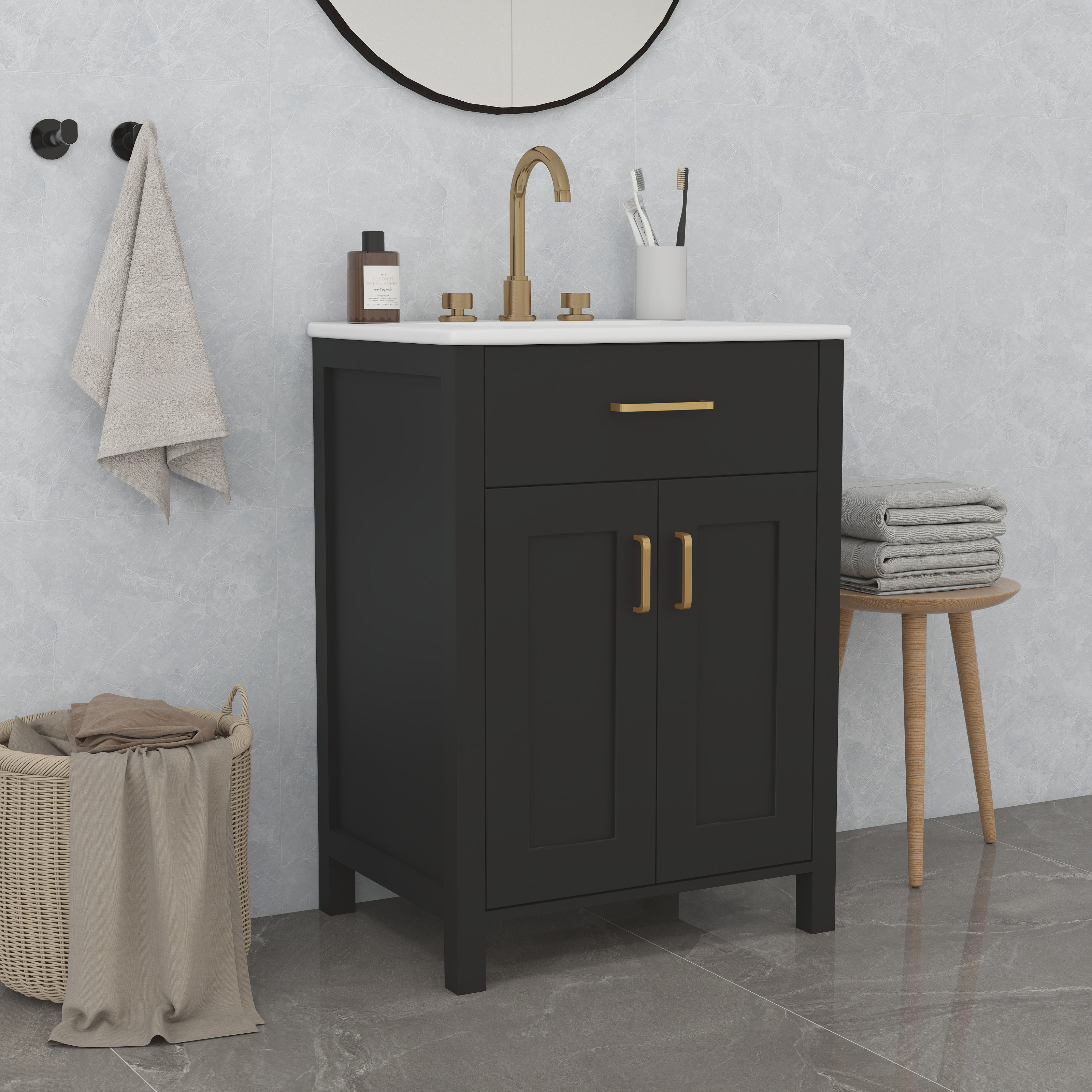 Winston Porter Bathroom Vanity with Door | Wayfair