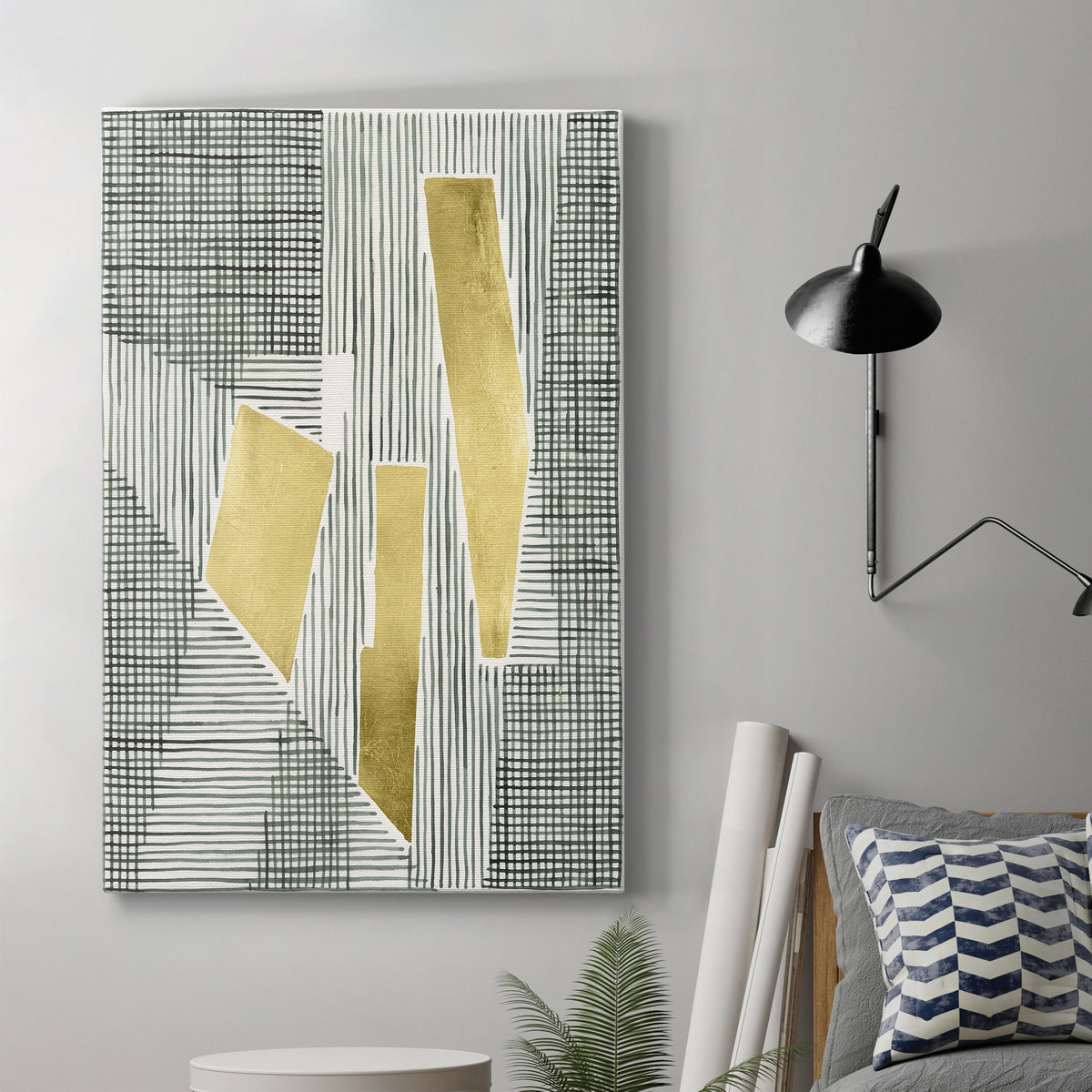 Orren Ellis Shadow Screen I - Wrapped Canvas Painting | Wayfair