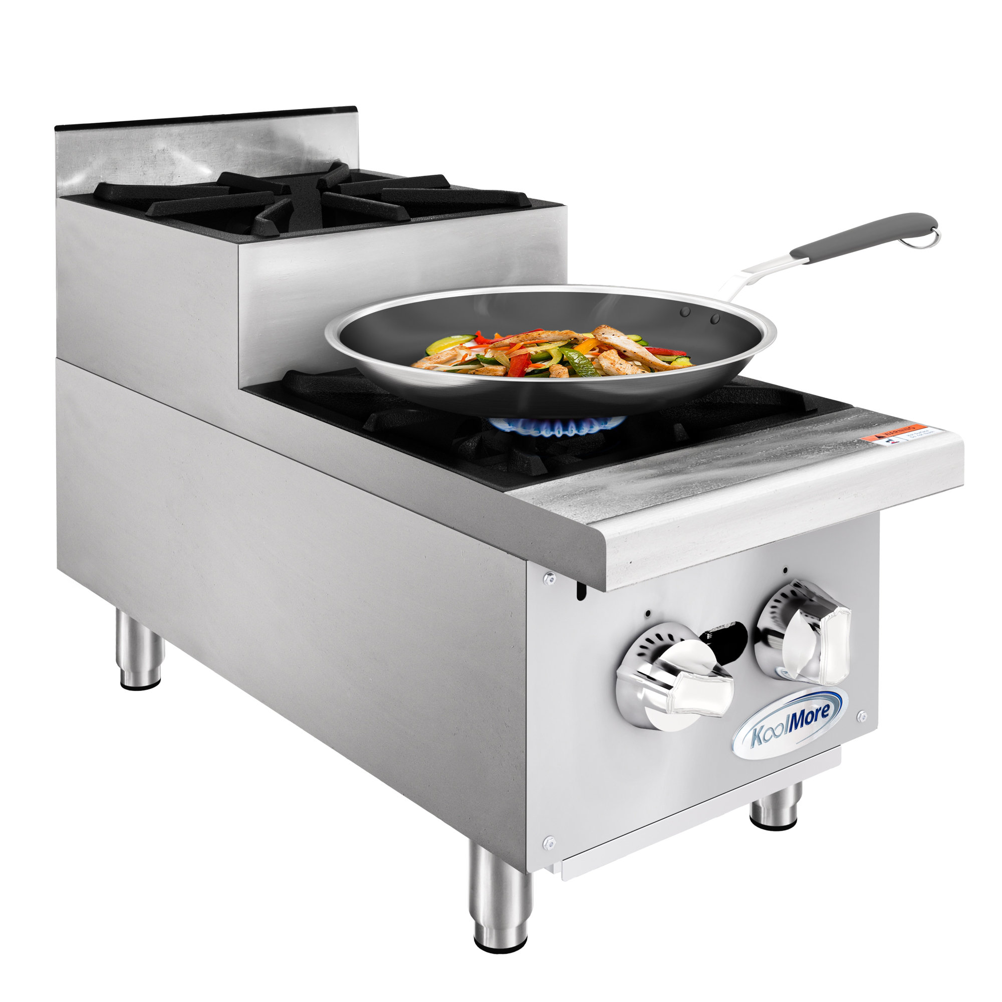 KoolMore 12 in. Two-Burner Commercial Step Up Range, 52000 BTU in ...