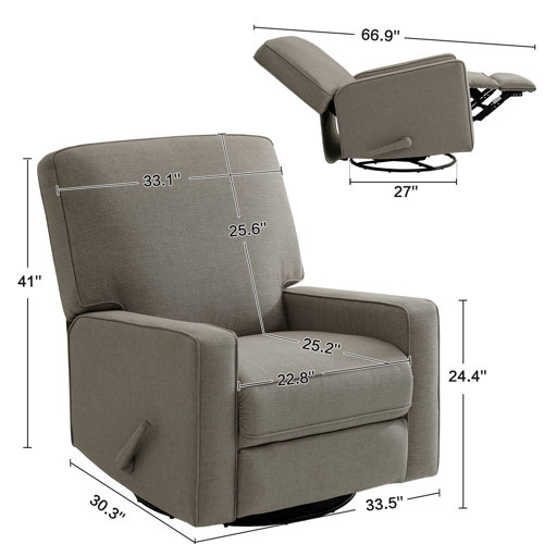 Latitude Run® Farnon Upholstered Rocking and Swivel Recliner & Reviews ...