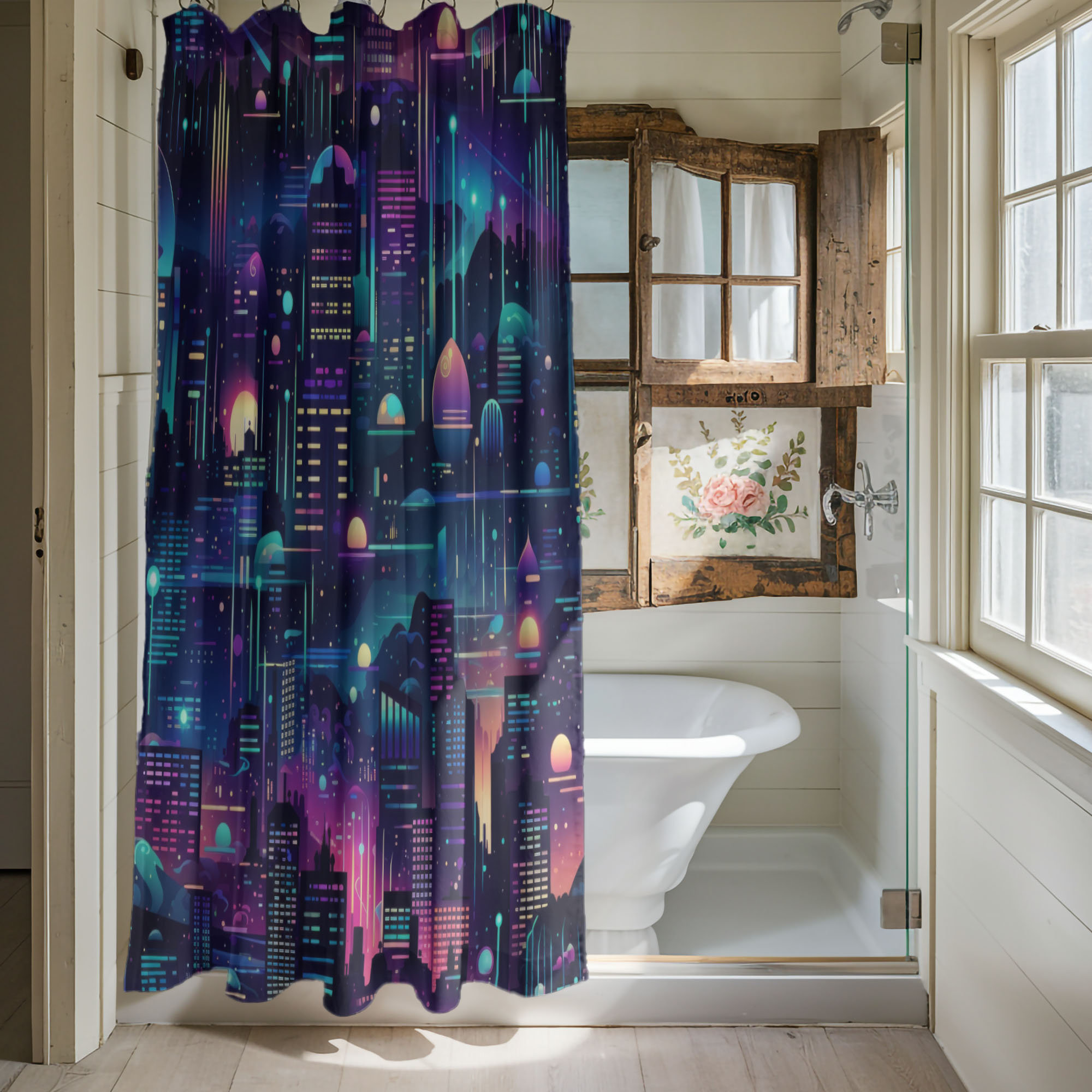 East Urban Home Future City - Premium Shower Curtain | Wayfair