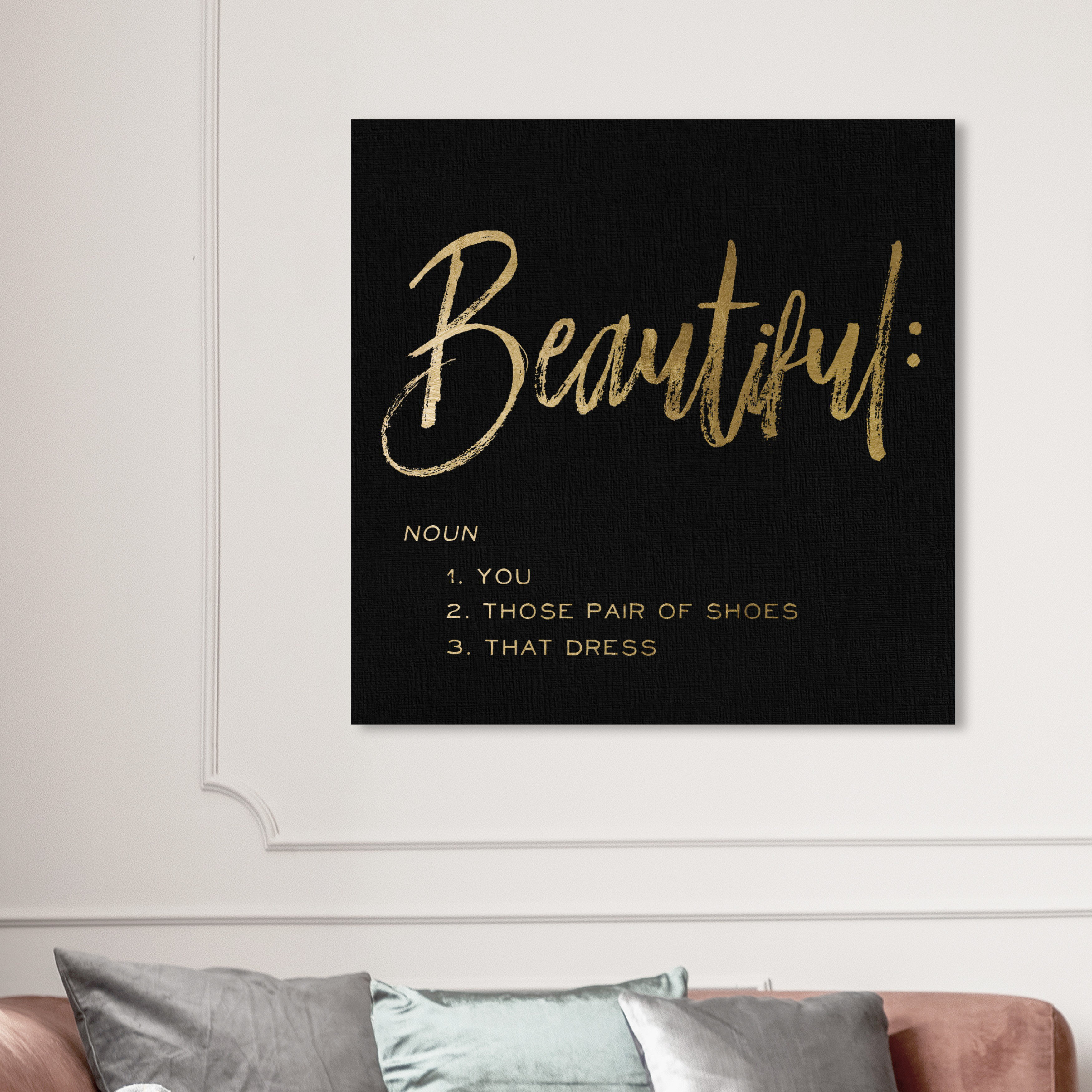 Ivy Bronx Beautiful Definition Noir - Textual Art Print on Canvas ...
