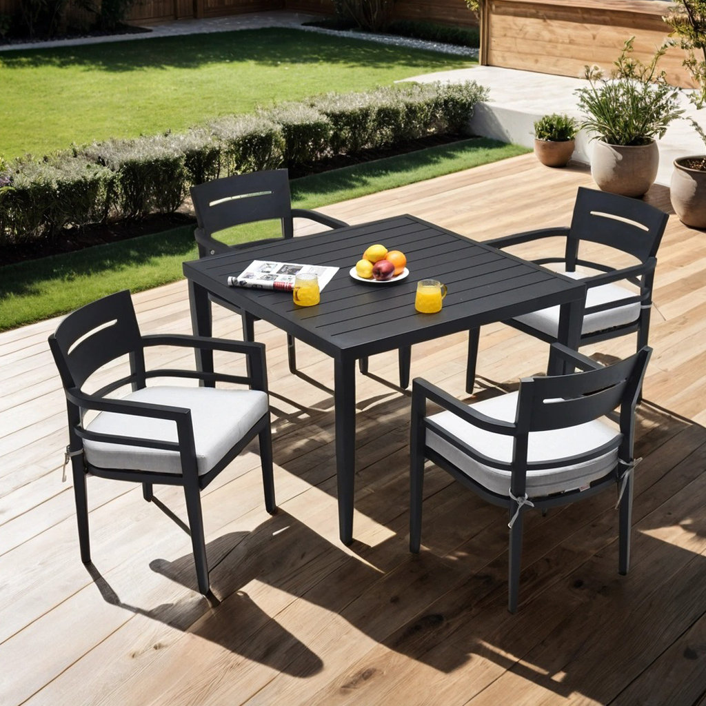 Wildon Home® Odane 4 - Person Square Outdoor Dining Set with Cushions ...