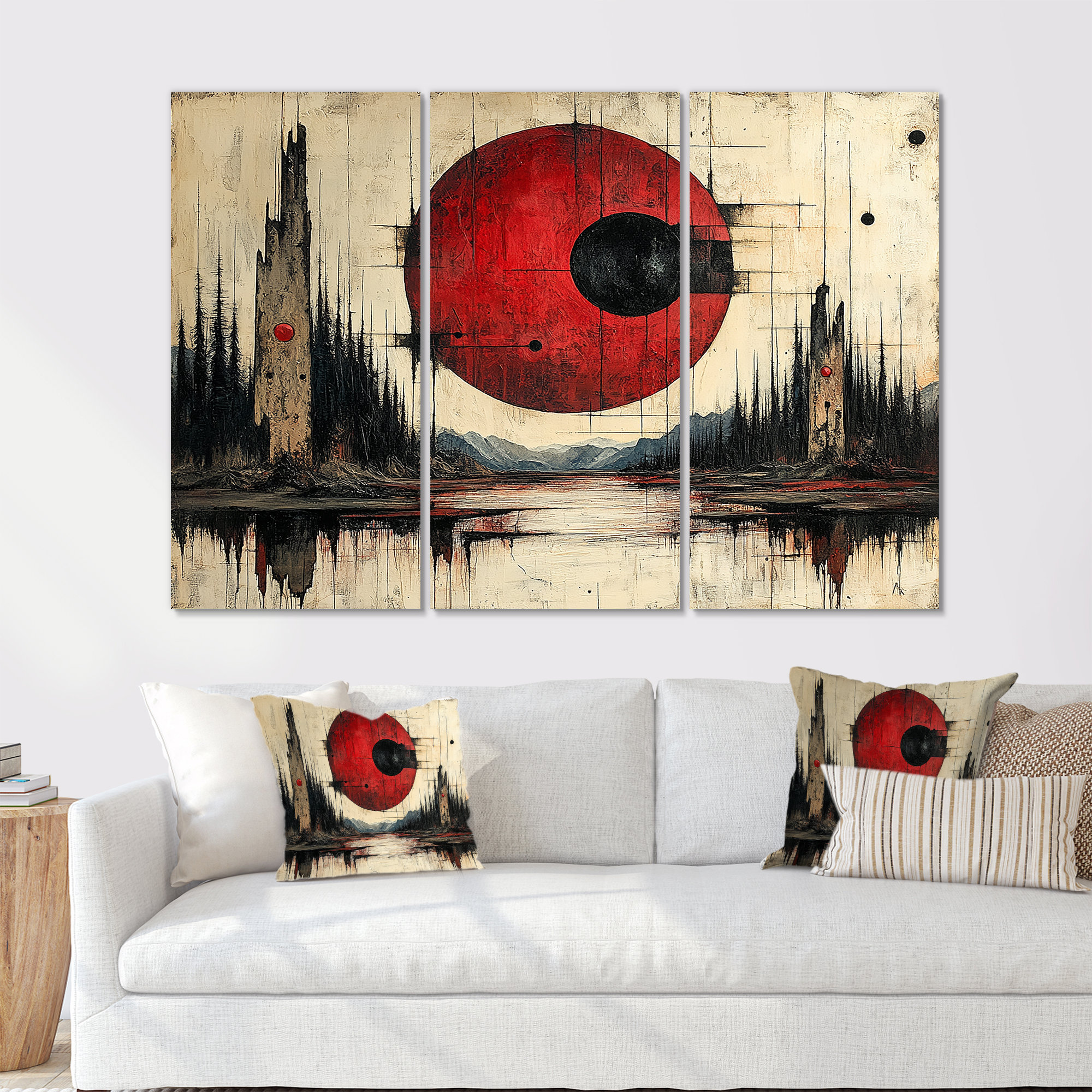 Ivy Bronx Canadian Inuit Art In Red And Black Tones - Canadian Inuit ...