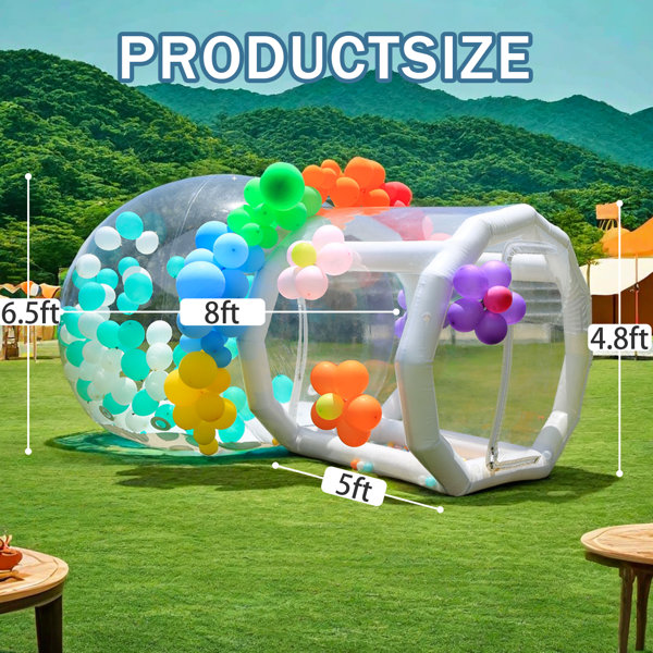 TOBEBEGO Inflatable Bubble House Dome, 8ft Clear Pvc Inflatable Bubble ...