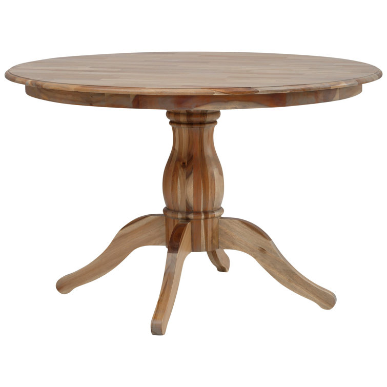 Rosalind Wheeler Phelan Acacia Solid Wood Pedestal Dining Table ...