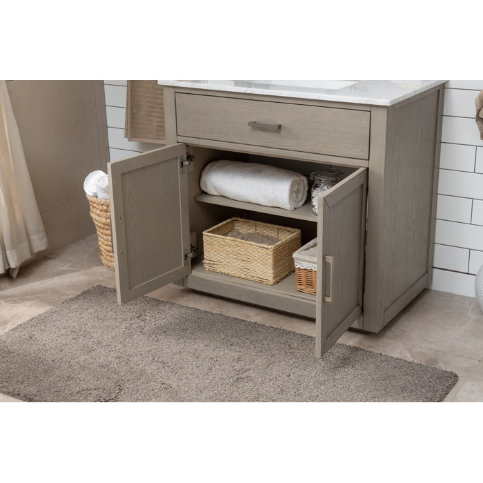 Sand & Stable Ingalls 36'' Single Bathroom Vanity with Marble Top ...