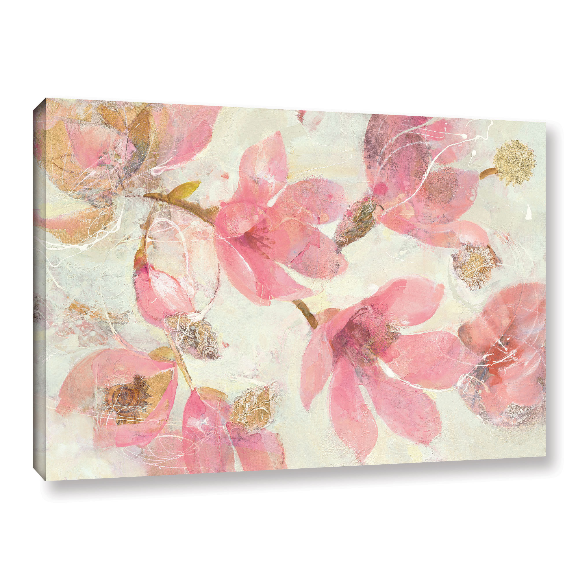 House of Hampton® 'Magnolias in Bloom' on White Painting Print on ...