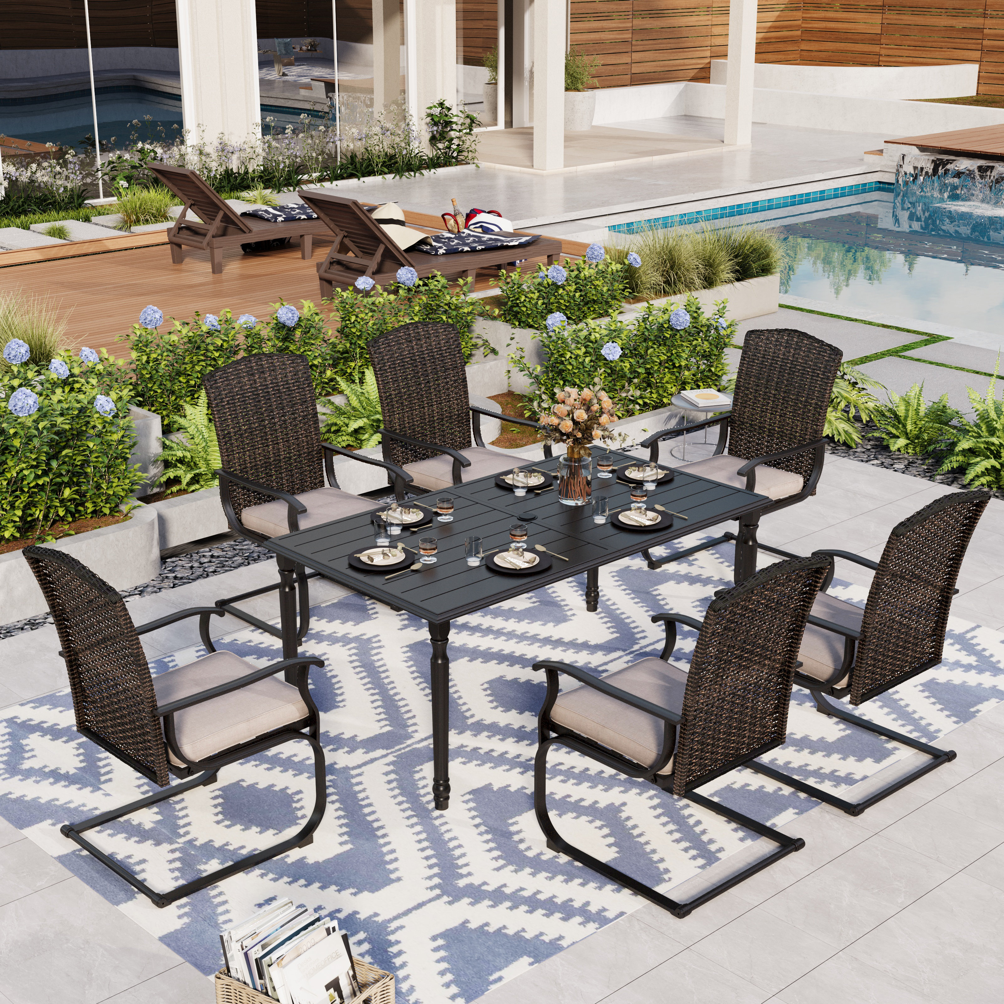 Lark Manor™ Argyri Rectangular 6 - Person 60" Long Dining Set with ...