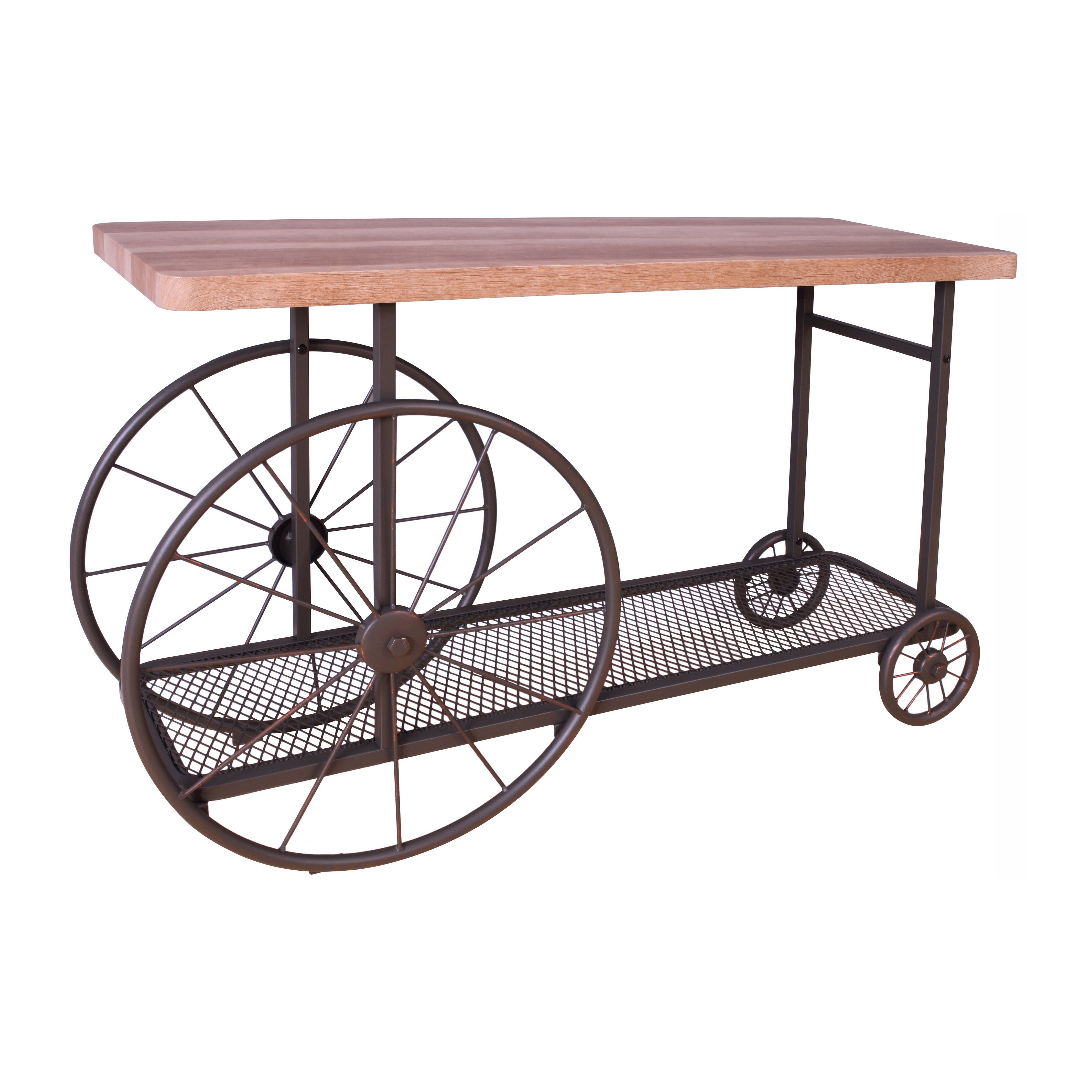 Williston Forge Sofa Table, Oak & Antique Gray | Wayfair