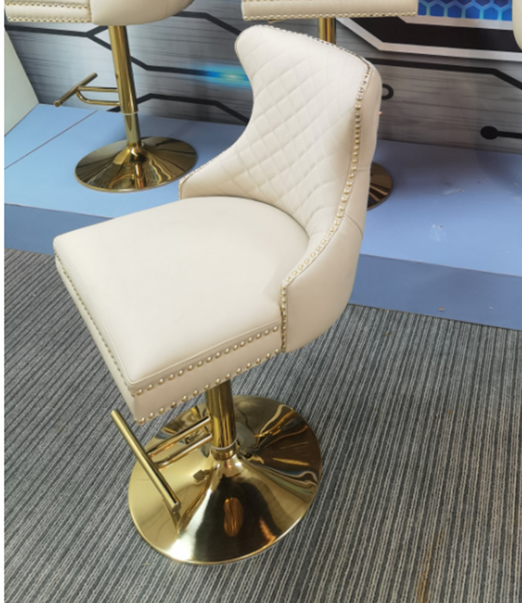 Infinity Furniture Import Infinity Diamond-quilted Bar Stool With Gold ...