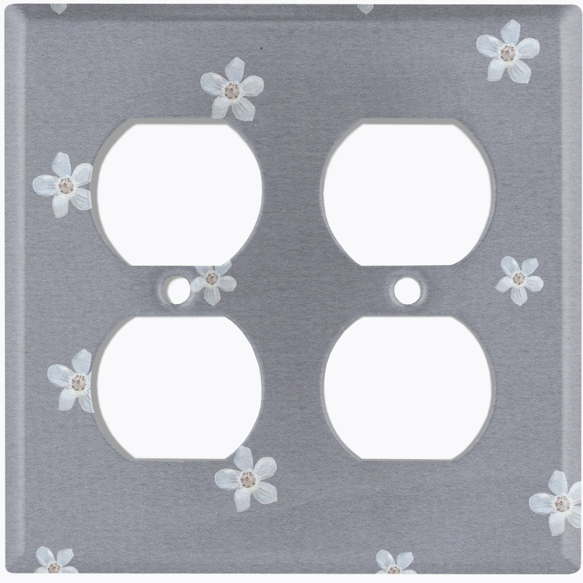WorldAcc Flowers 2-Gang Duplex Outlet Wall Plate | Wayfair