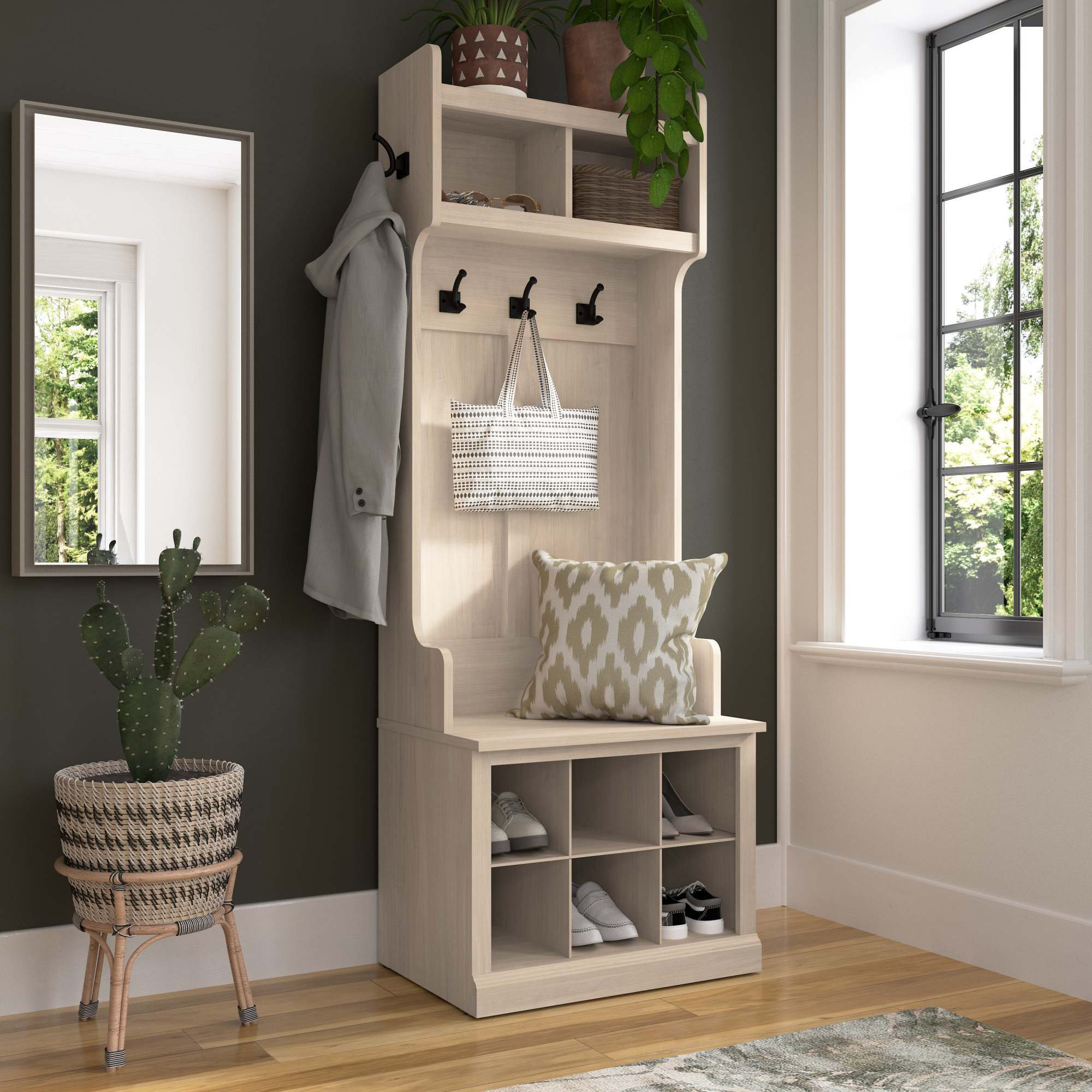 Laurel Foundry Modern Farmhouse Kierra Hall Tree 24.5'' Wide with Bench ...