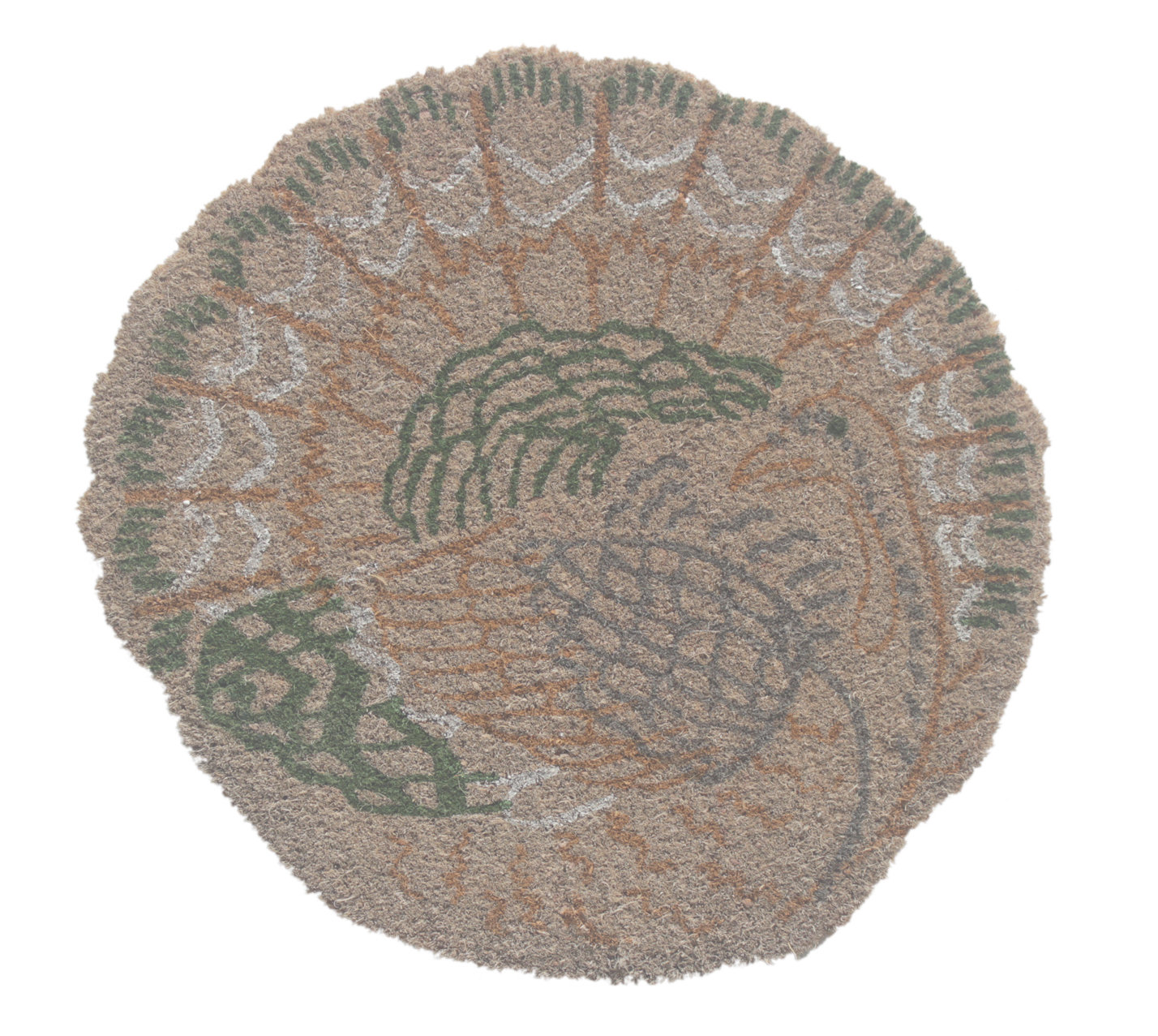 The Holiday Aisle® Anti-Slip PVC Coir Machine Doormat Tufted Round ...