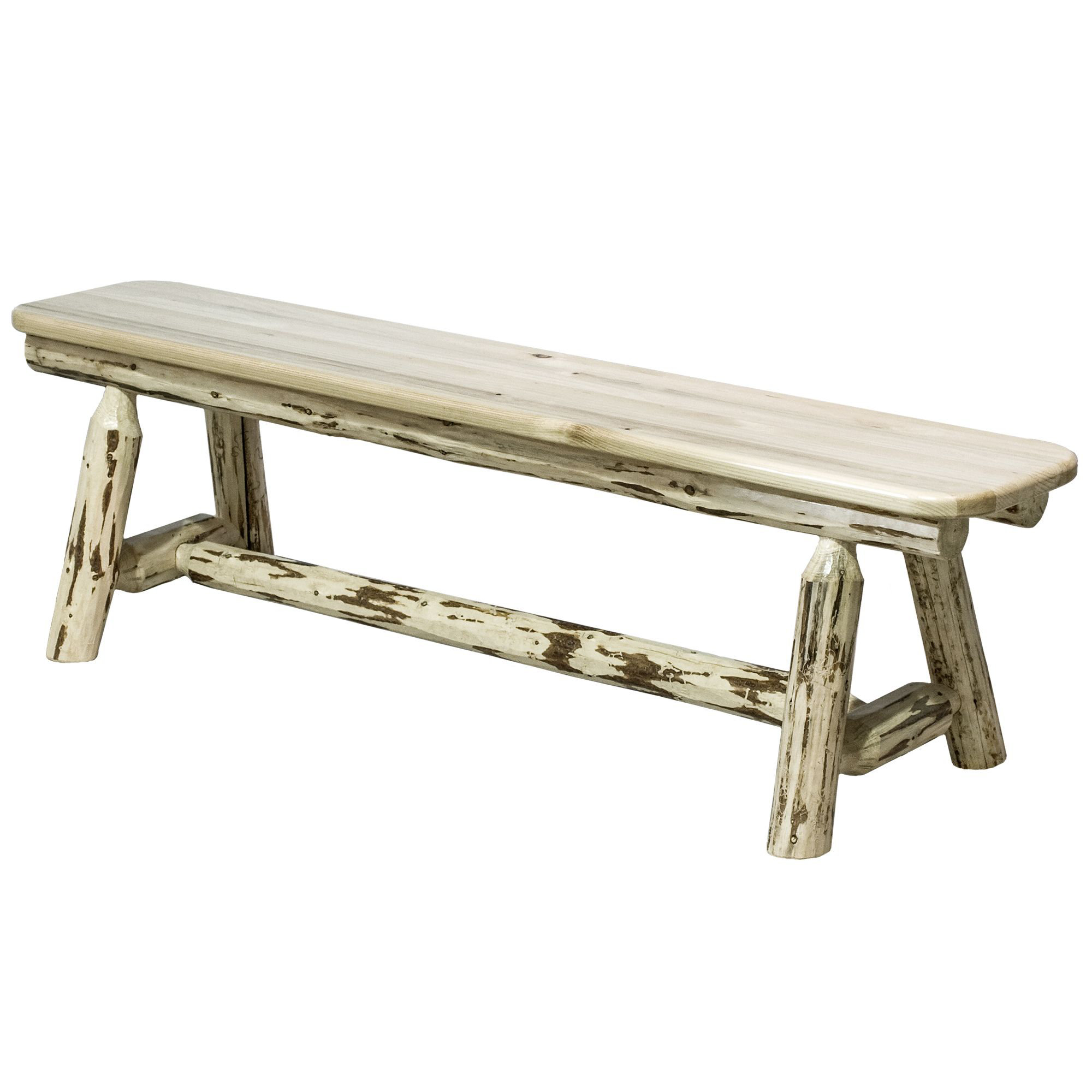 Loon Peak® Montana Collection Lodge Pole Pine Bench & Reviews | Wayfair