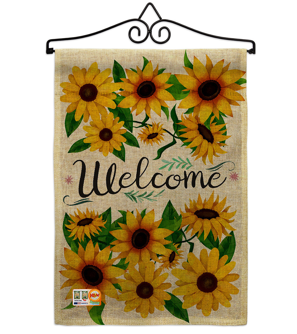 August Grove® Drapeau de jardin 19 po x 13 po Tali Welcome Sunflowers ...