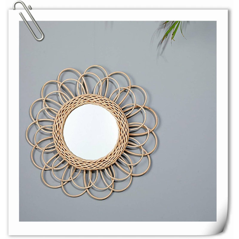 Bay Isle Home™ Rattan Mirrors For Wall, Boho Chic Rattan Round Mirror ...