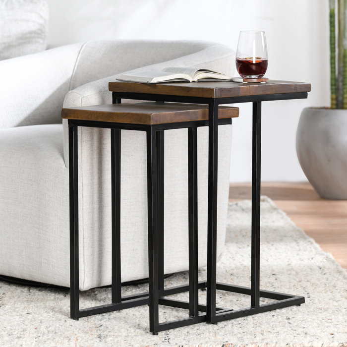 Steelside™ Eastville Solid Wood C Table Nesting Tables & Reviews | Wayfair