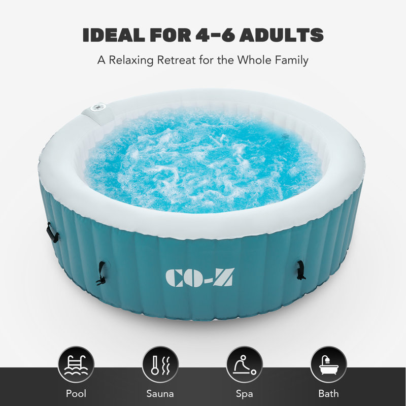 CO-Z 6 - Person 130 - Jet Vinyl Inflatable Hot Tub & Reviews | Wayfair
