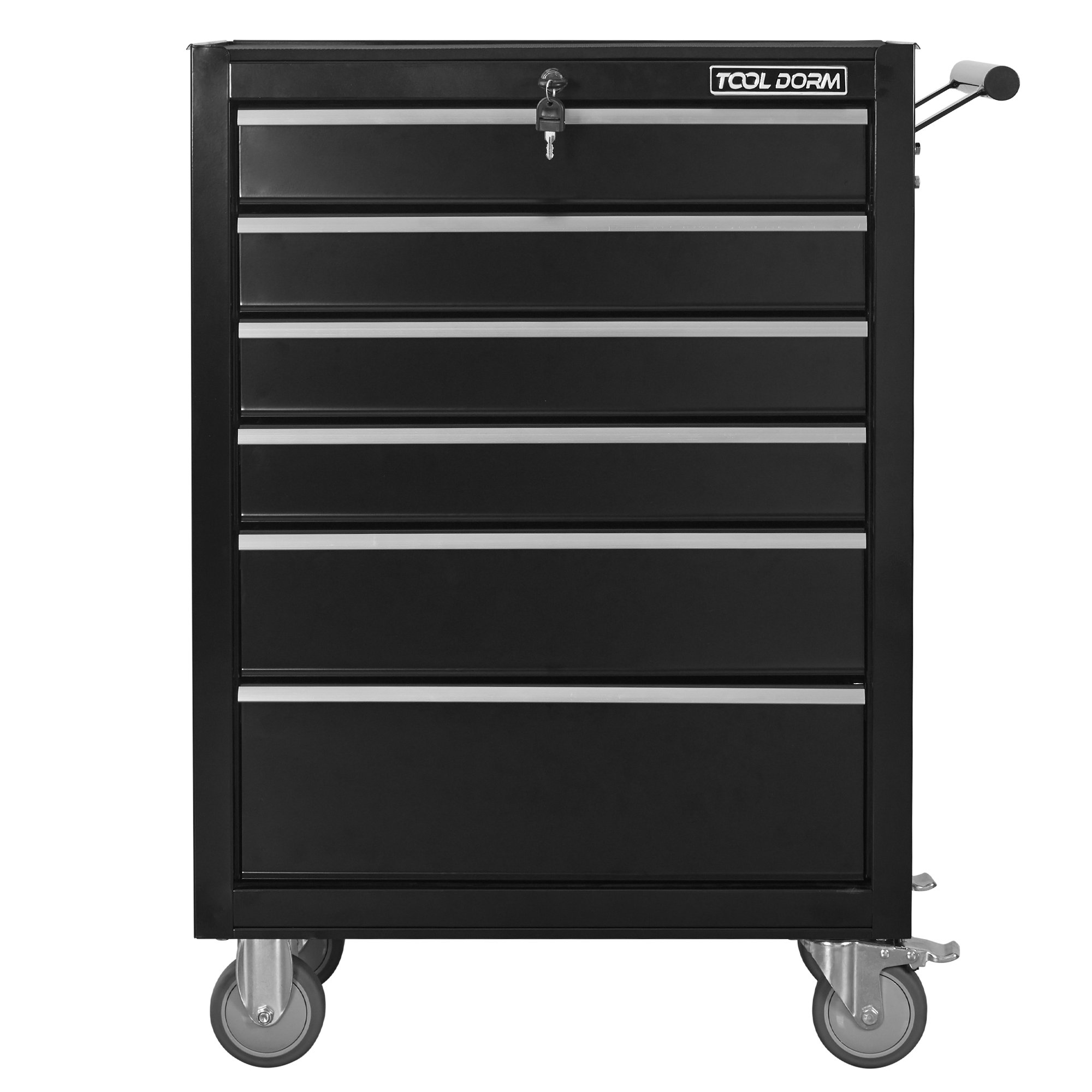 17 Stories Black 6 Drawer Rolling Tool Cabinet, Large Capacity Metal ...